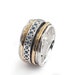Two Tone Spinner Ring With Topaz - Etsy