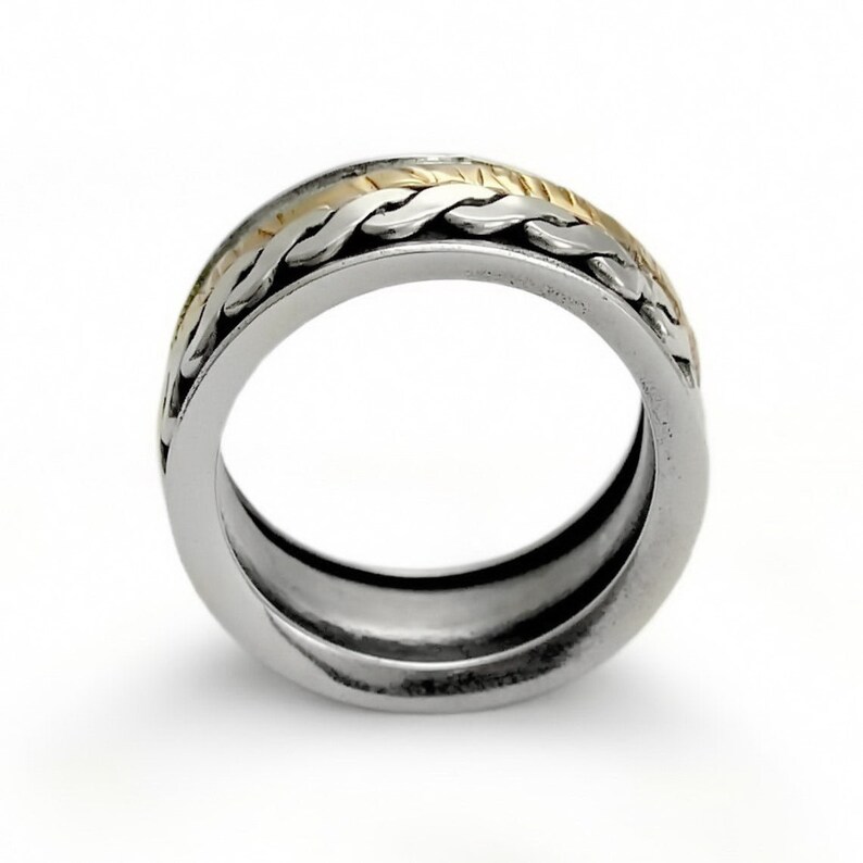 Braided Spinner Ring for Men | Etsy