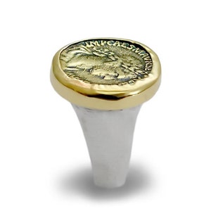 Chunky Replica Coin Mixed Metals Ring - Etsy