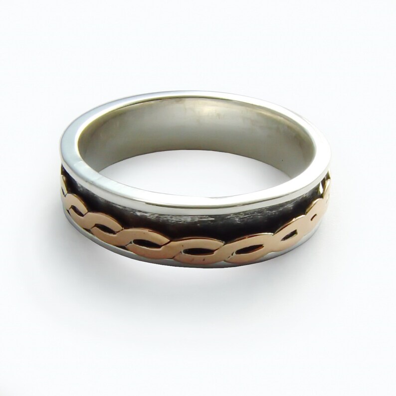 Braided Rose Gold Spinner Ring for Men - Etsy