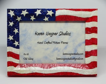 Wooden American Flag Picture Frame - Etsy