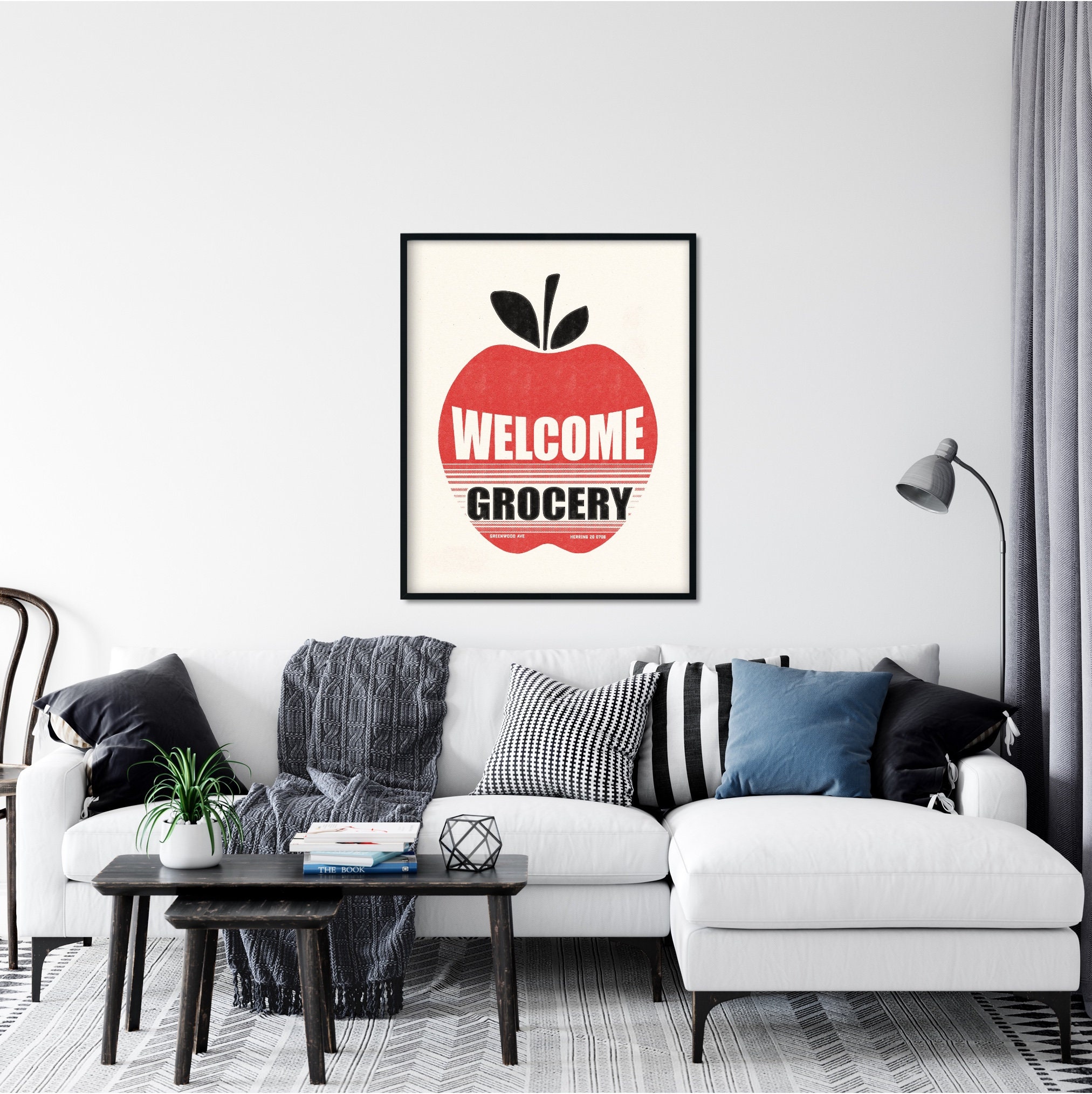 Welcome Grocery Black Wall Street Art Vintage Print Matchbook - Etsy