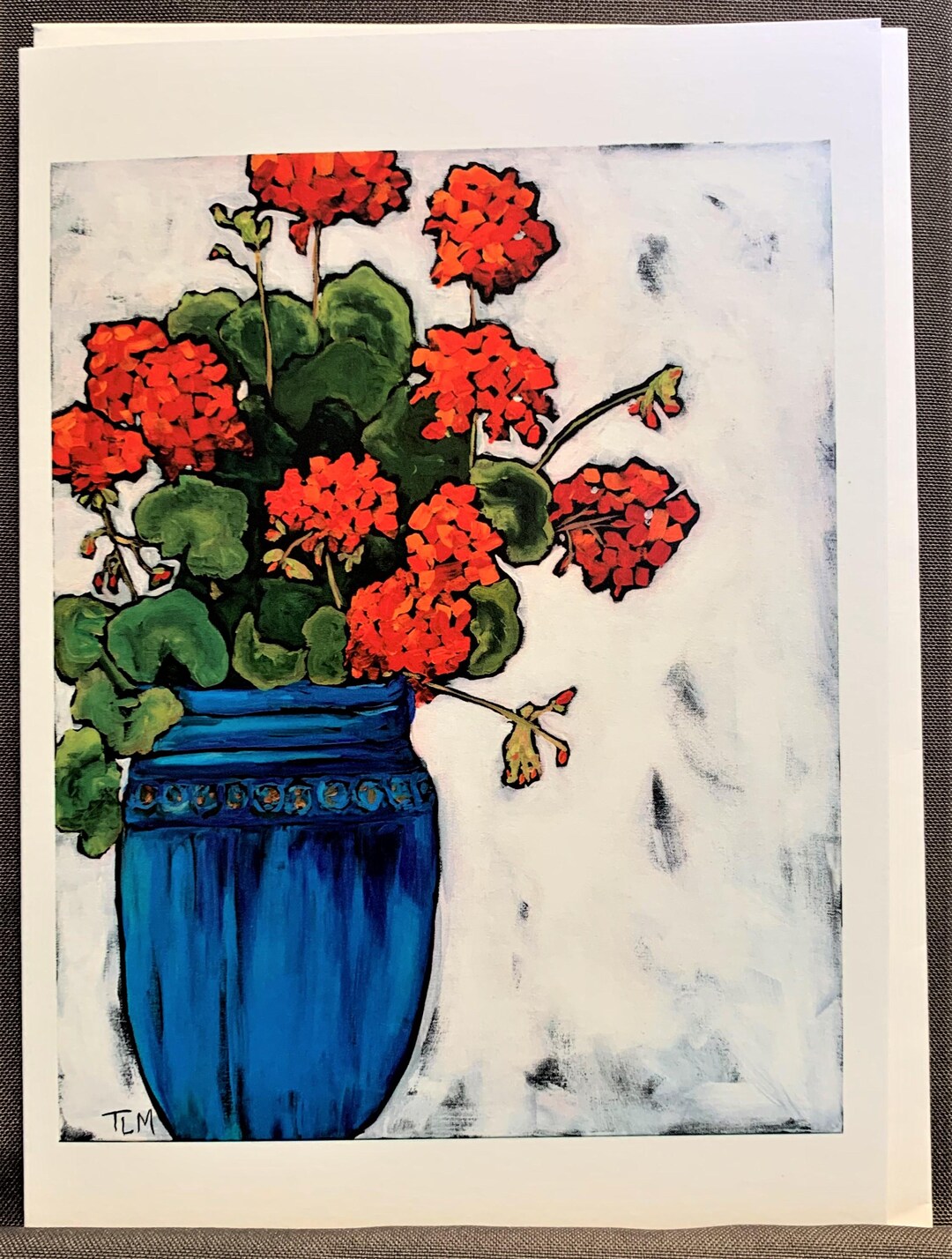 Geraniums on My Deck - Greeting Card, All Occasion, Blank Inside. Terry ...