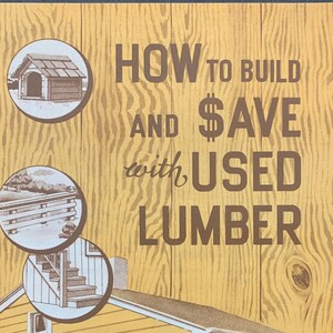 How to Build and Save With Used Lumber, General Motors, 1958 - Etsy