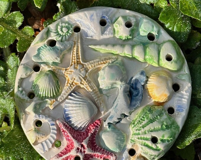 Sea Shells Ceramic Pine Needle Basket Base Colorful W - Etsy