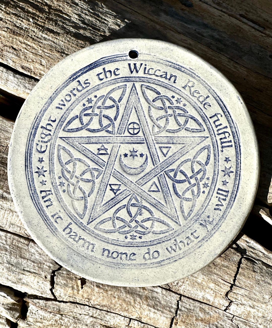Large Wiccan Rede Pentacle With Celtic Knots Wall Plaque Ceramic - Etsy