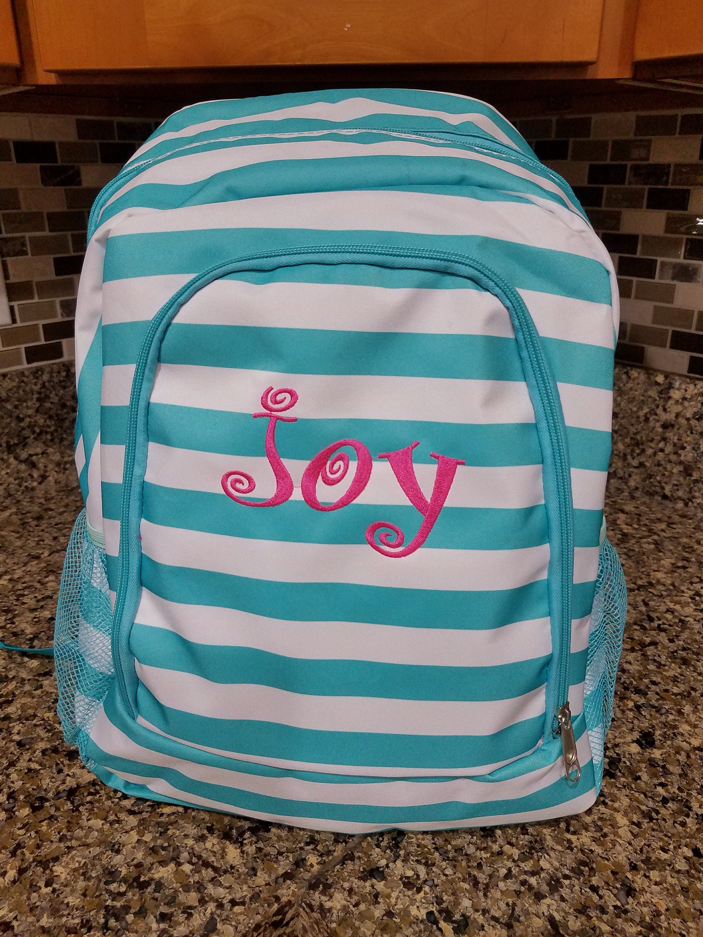 Turquoise and White Full Size Backpack Double Strap With - Etsy