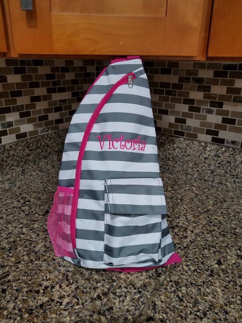 Turquoise /white Stripe Crossbody Backpack Single Strap With - Etsy