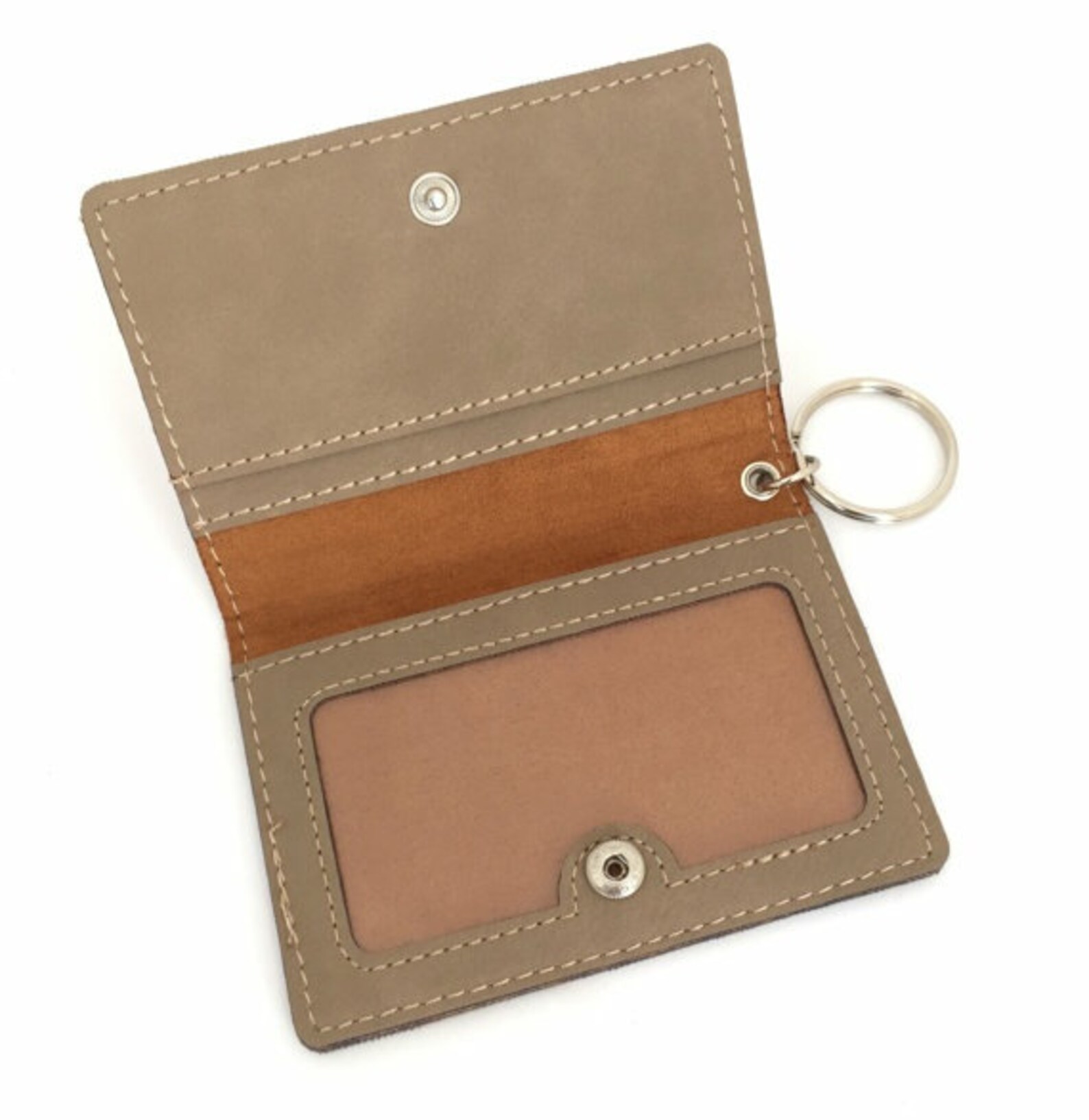 Brown Leatherette Keychain ID Holder W/ Laser Engraving - Etsy