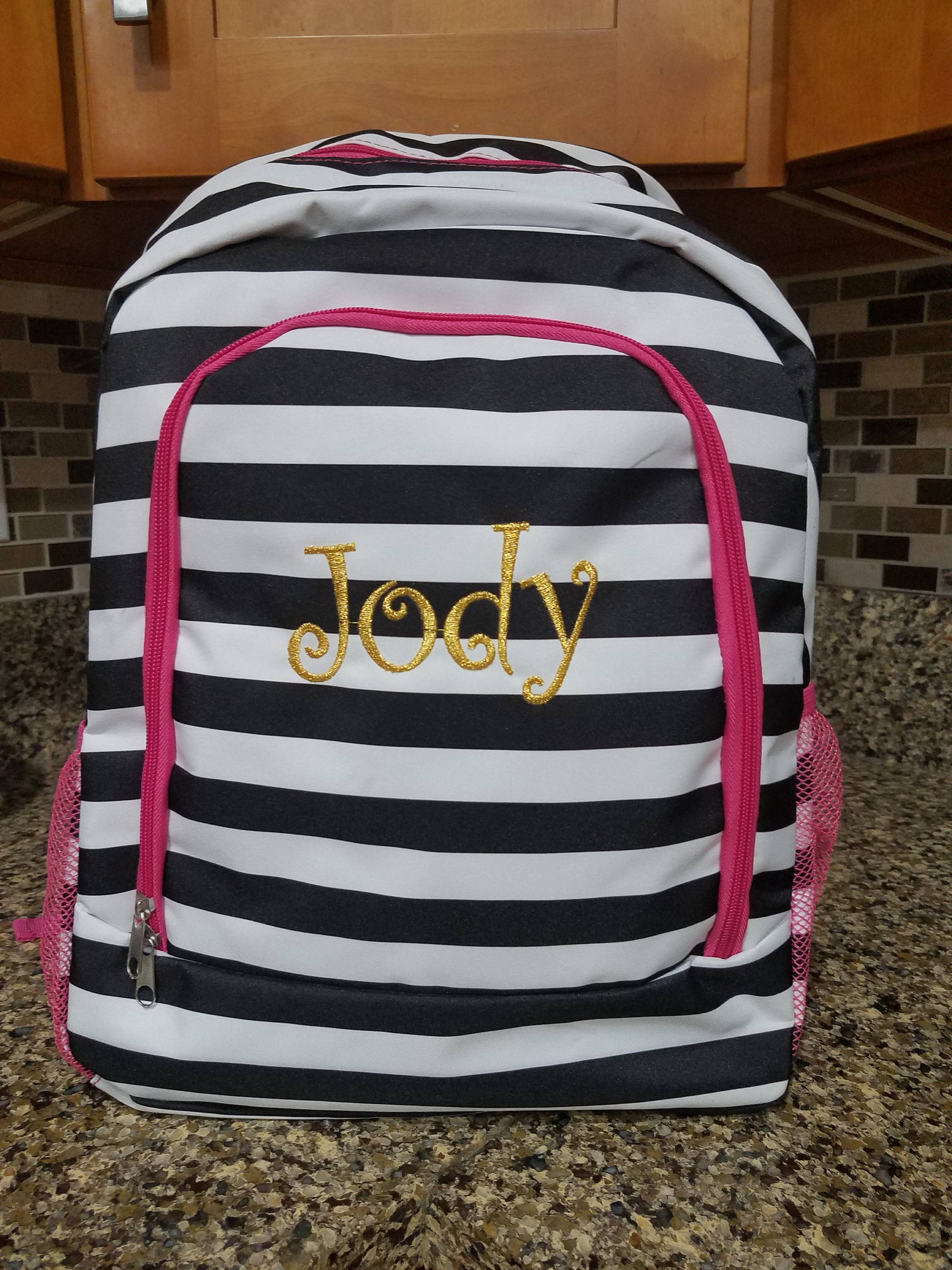 Black and White With Pink Trim Full Size Backpack Double Strap - Etsy