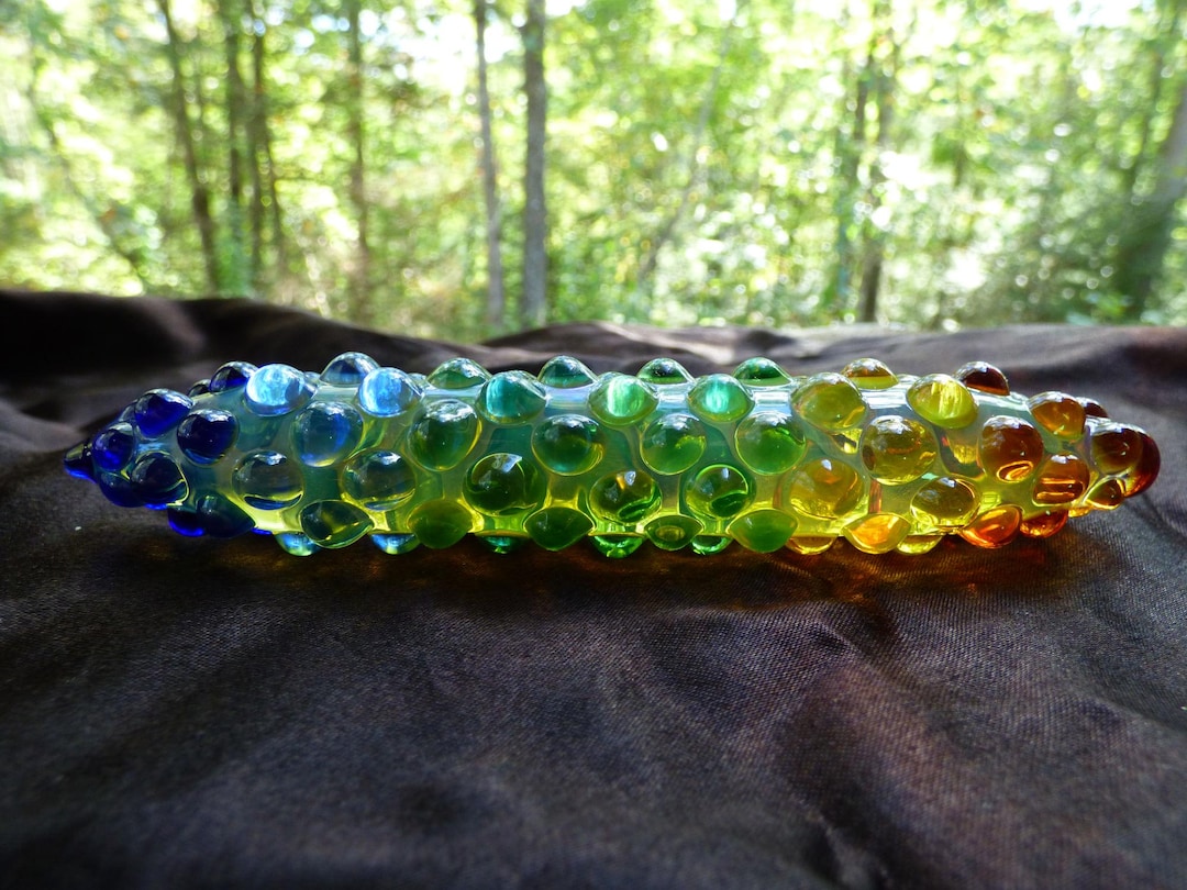 Hand Blown Rainbow Glass Massage/acupressure Tool - Etsy
