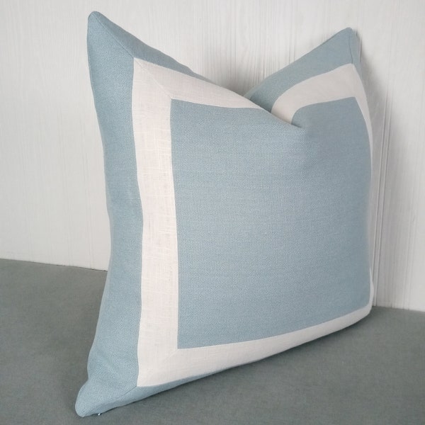 Light Blue Linen Pillow - Etsy