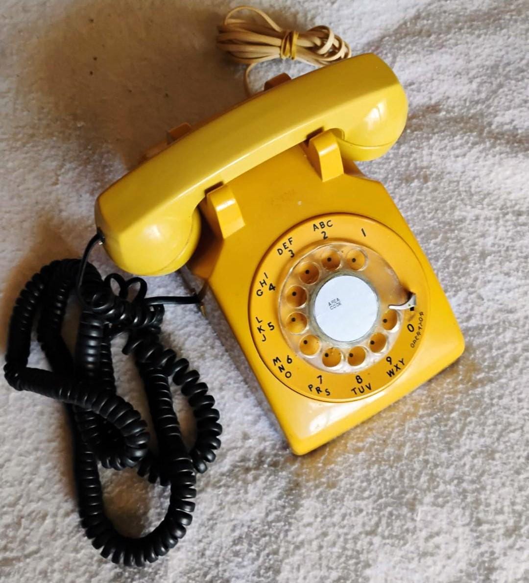 Rotary Phone Bell System Harvest Gold Rotary Dial Desk Phone Vintage ...