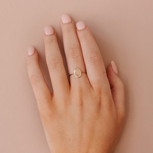 Lydia Oval Initial Ring • Personalized Jewelry - Gift for Her - Oval ...