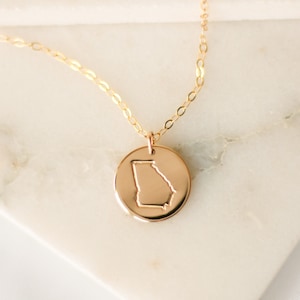 Georgia State Necklace • 14k Gold Filled, 14k Rose Gold Filled, or ...