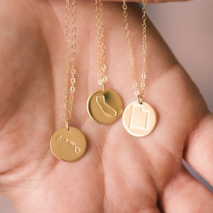 Custom State Necklace • Gold, Silver, or Rose Gold - Personalized ...