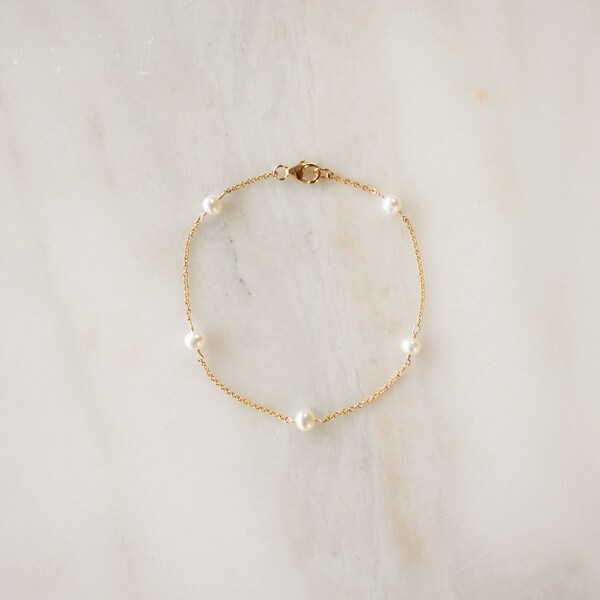 Pearl Chain Bracelet - Etsy