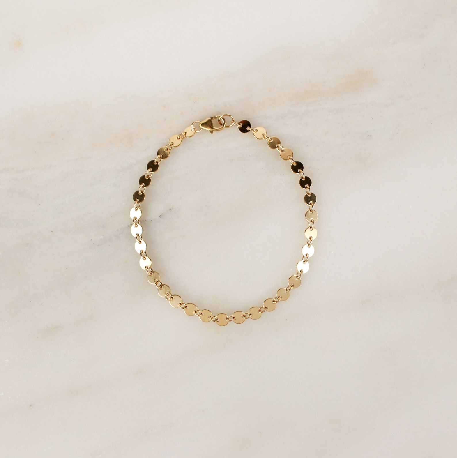 Sequin Chain Bracelet Simple Stacking Bracelet Thin - Etsy