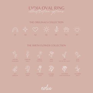 Lydia Oval Initial Ring • Personalized Jewelry - Gift for Her - Oval ...