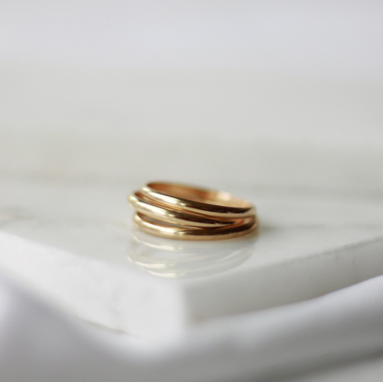Half Round Stacking Ring Smooth Ring Unisex Ring Gold - Etsy