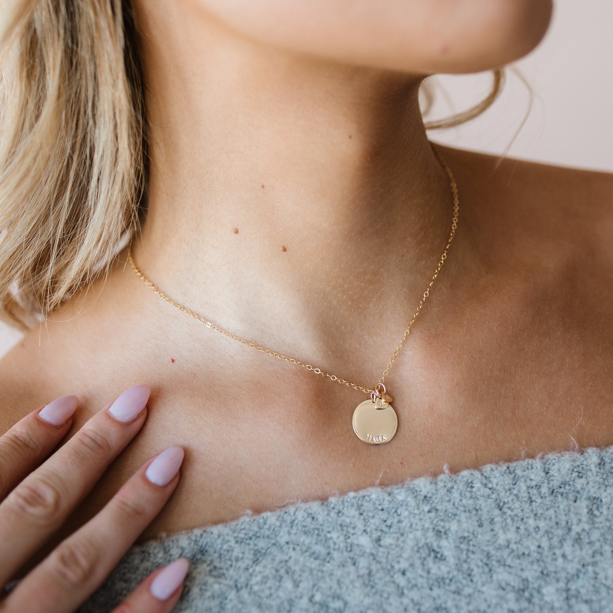 Emilia Personalized Charm Necklace • Gold, Silver or Rose Gold - Names ...