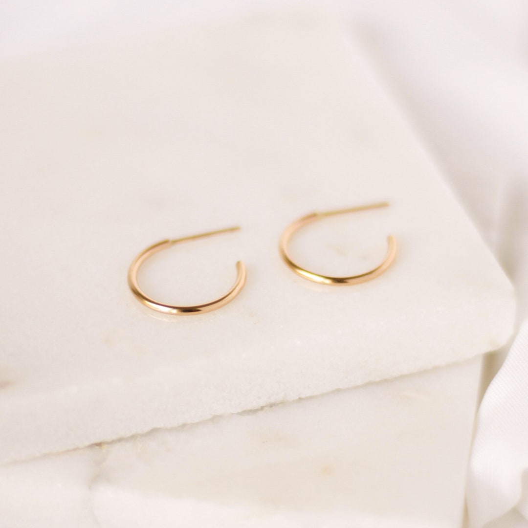 Small Everyday Hoops Gold, Rose Gold, or Silver Basic Hoop Earrings ...