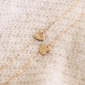 Fiona Heart Bracelet • Initial Bracelet - Personalized Jewelry - Gift for Her - Sisters Bracelet ...