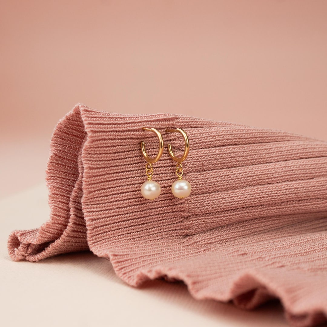 Margo Hoops • Sterling Silver or 14k Gold Filled - Freshwater Pearl ...