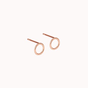 Tiny Circle Earrings • Gold, Silver or Rose Gold - Geometric - Small Studs - 14k Gold Studs ...