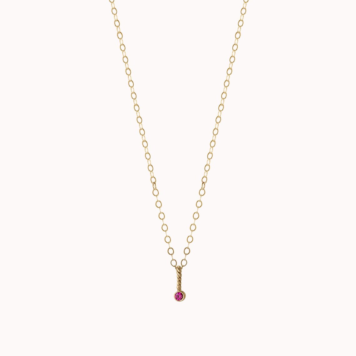 Tiny Lou Birthstone Charm Necklace • Gold or Silver - Birth Month ...