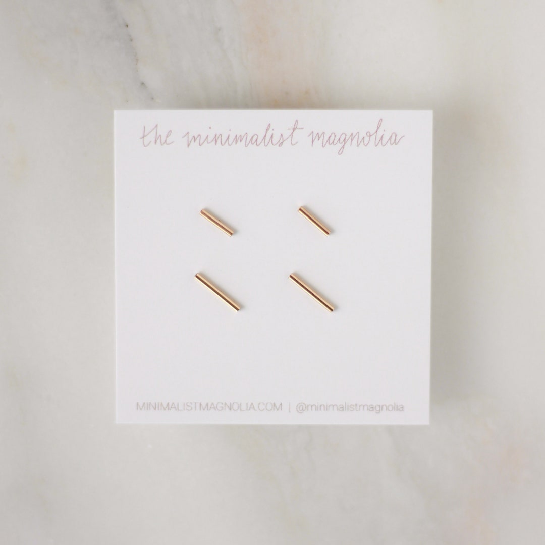 Small Line Earring Set - Gold, Rose Gold, or Silver - Line Posts - Gold ...