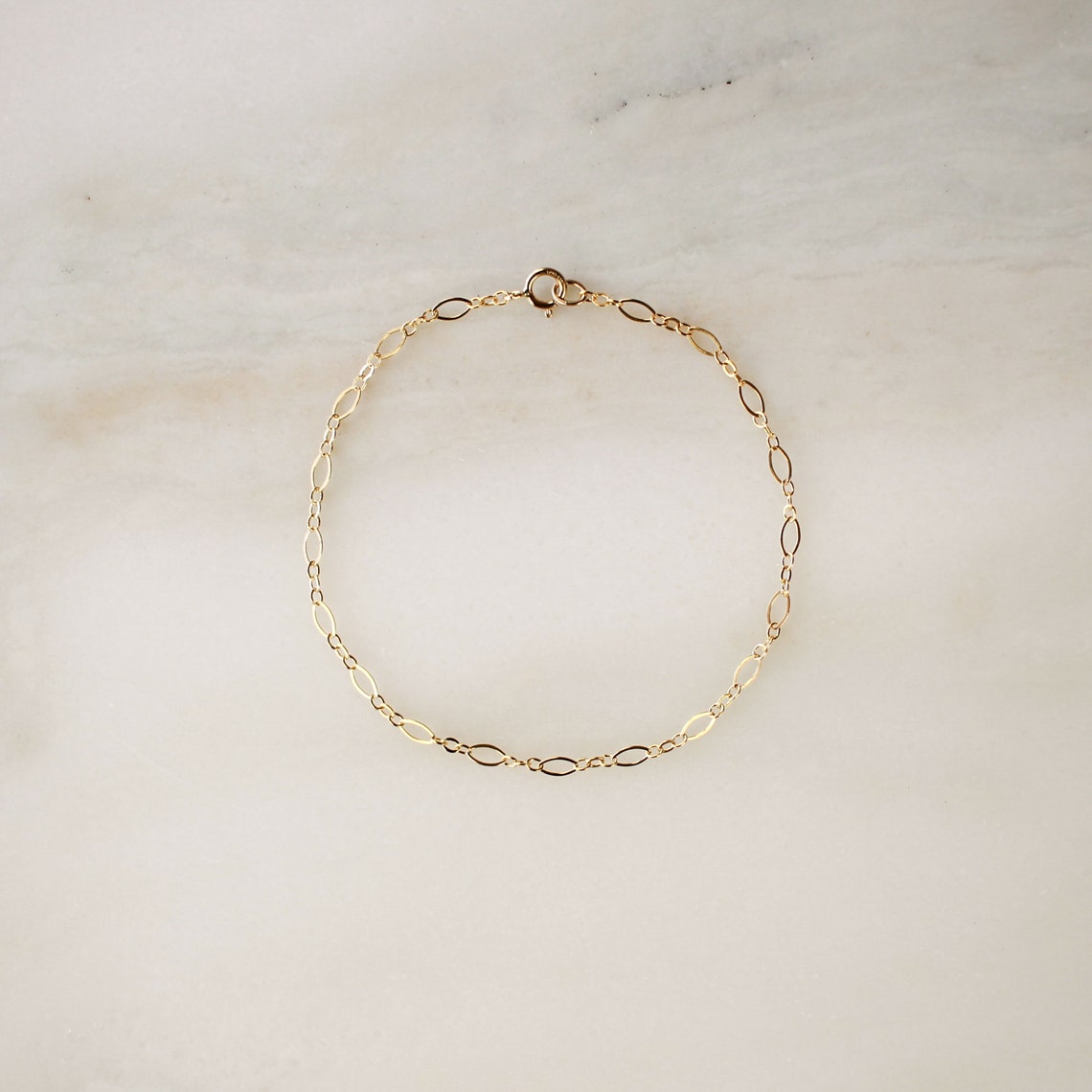 Sweet Chain Bracelet Gold or Silver Unique Oval Chain - Etsy