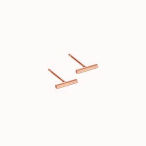 Tiny Line Earrings - Gold, Rose Gold, or Silver - Bar Earrings - Line ...