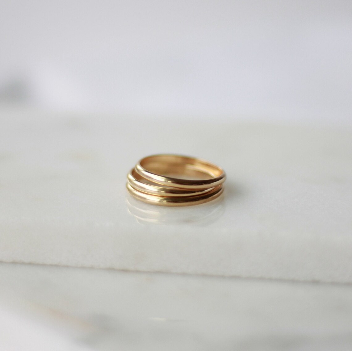 Half Round Stacking Ring Smooth Ring Unisex Ring Gold - Etsy
