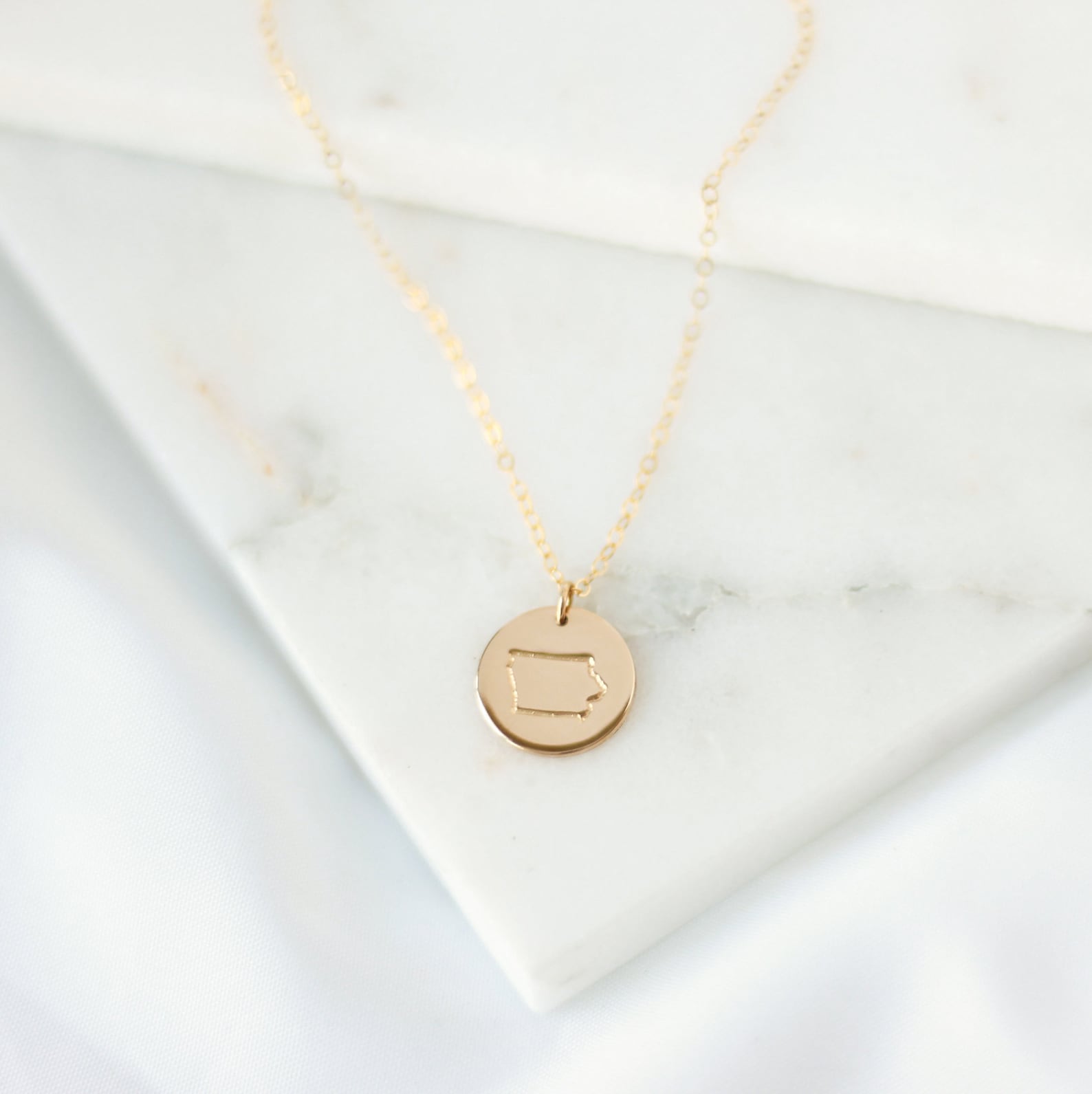 Iowa State Necklace 14k Gold Filled 14k Rose Gold Filled | Etsy