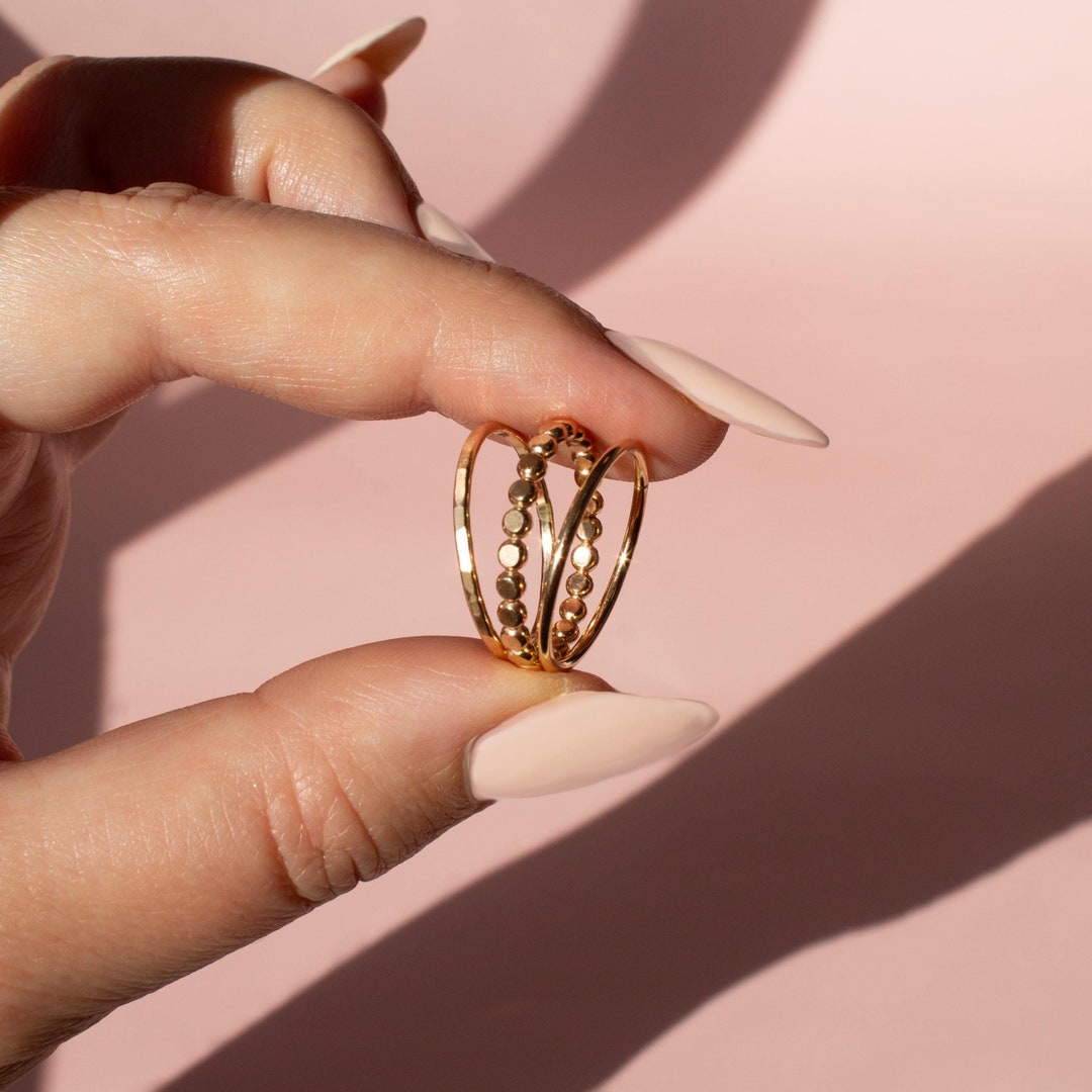 Essential Stacking Ring Set • 14k Gold Filled or Sterling Silver ...