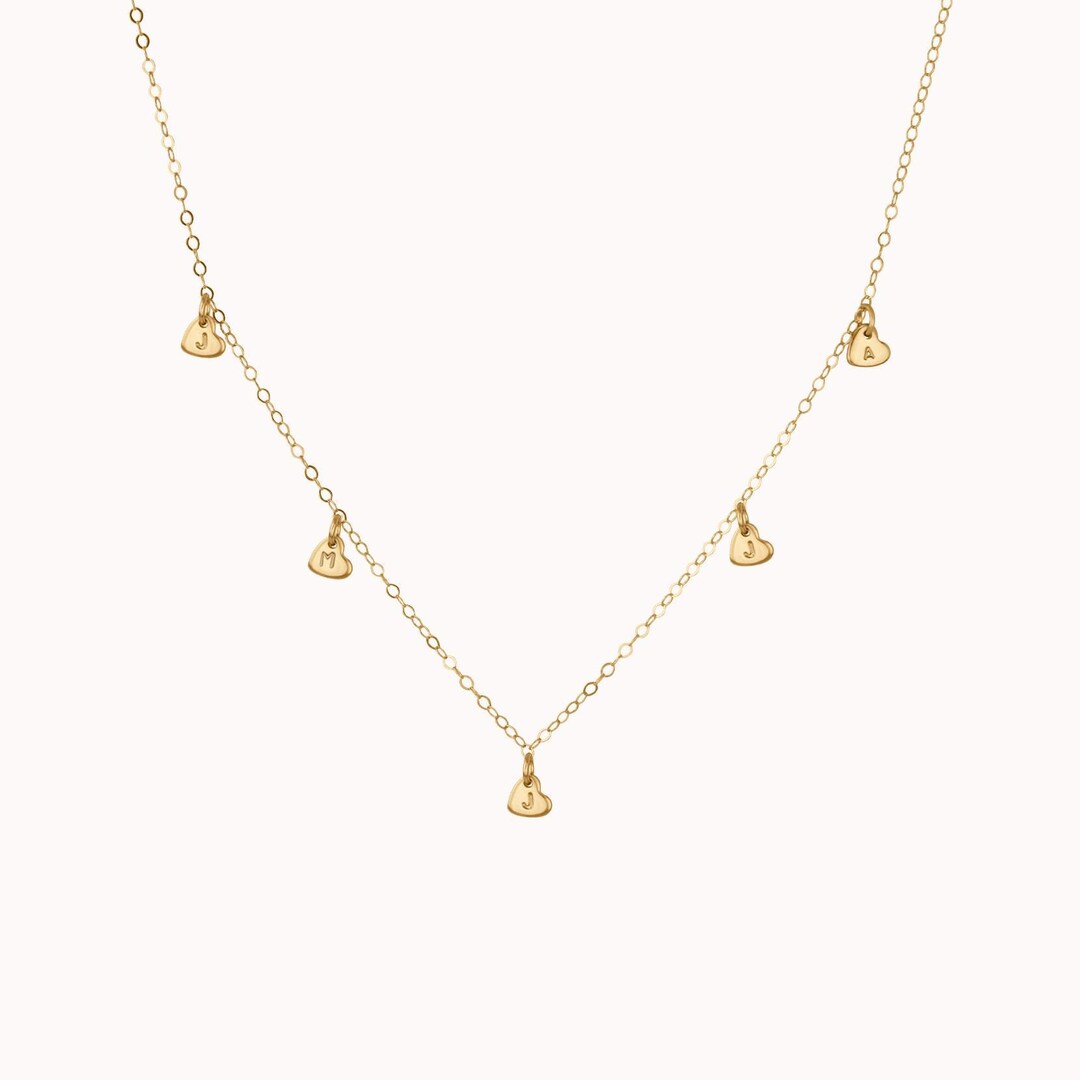 Cleo Heart Choker • Tiny Initial Necklace - Dainty + Minimalist - Solid ...