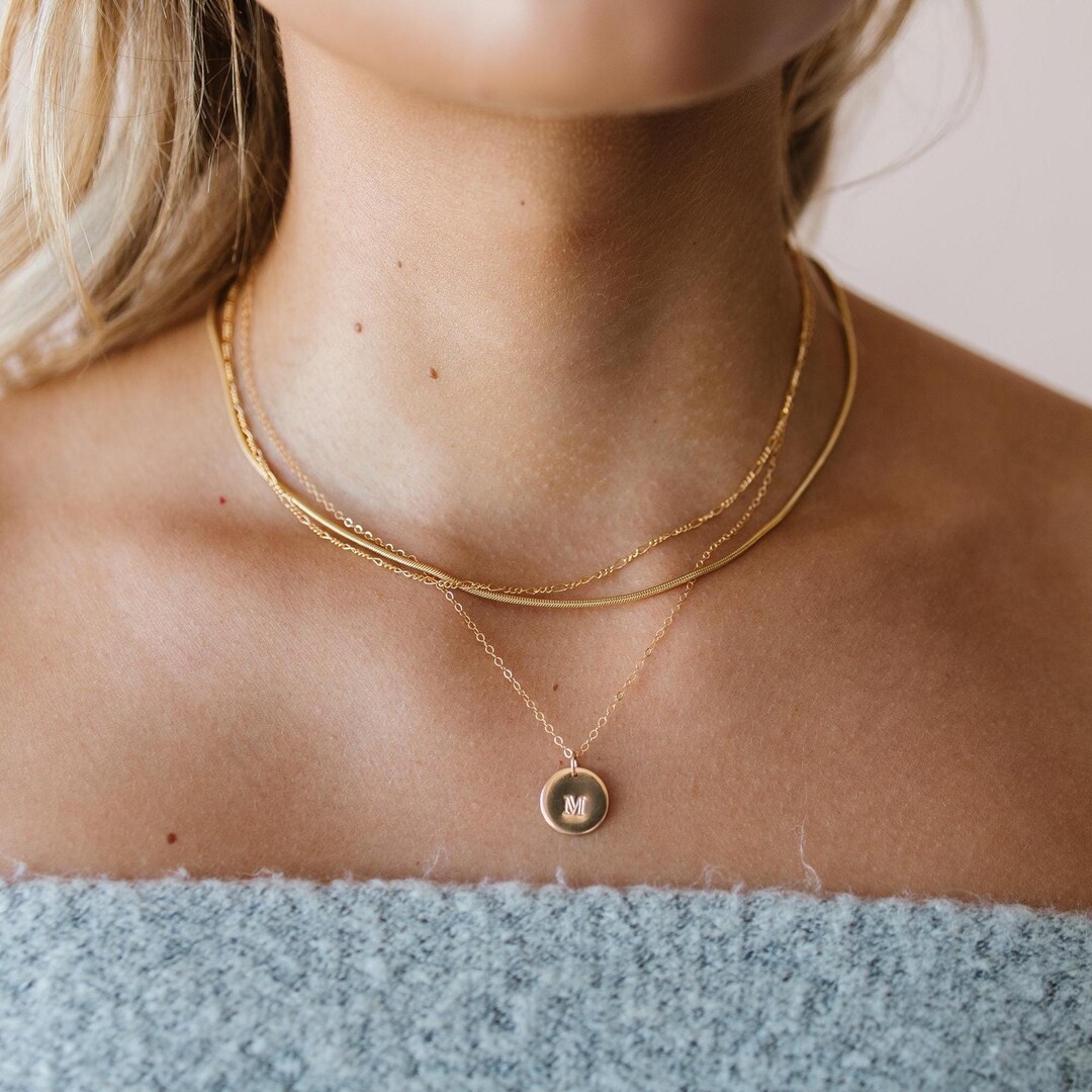 Figaro Chain Necklace • Gold or Silver - Long and Short Chain - Dainty ...