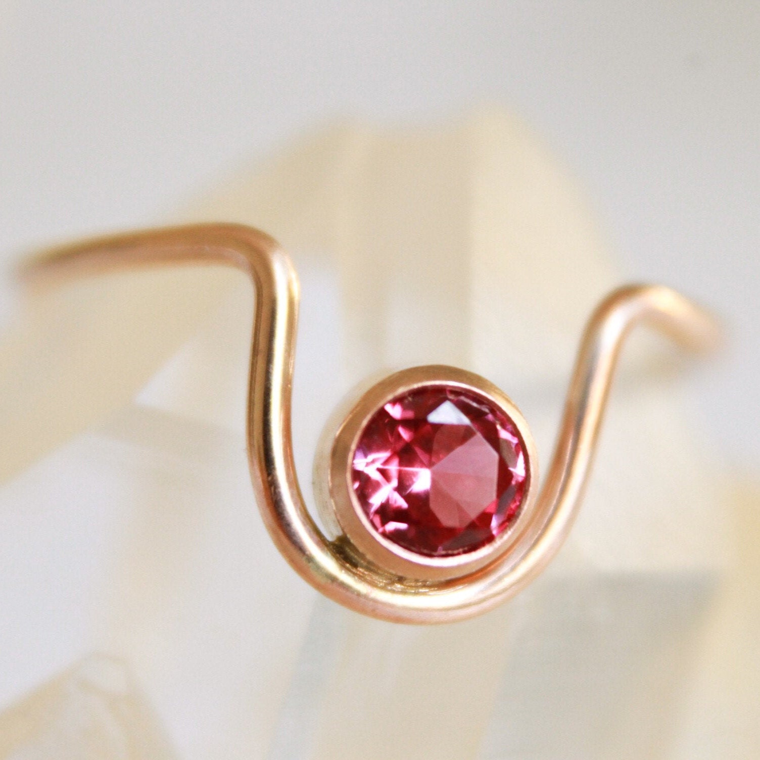 Gemstone Arch Birthstone Ring Modern Shape Ring Gift for | Etsy