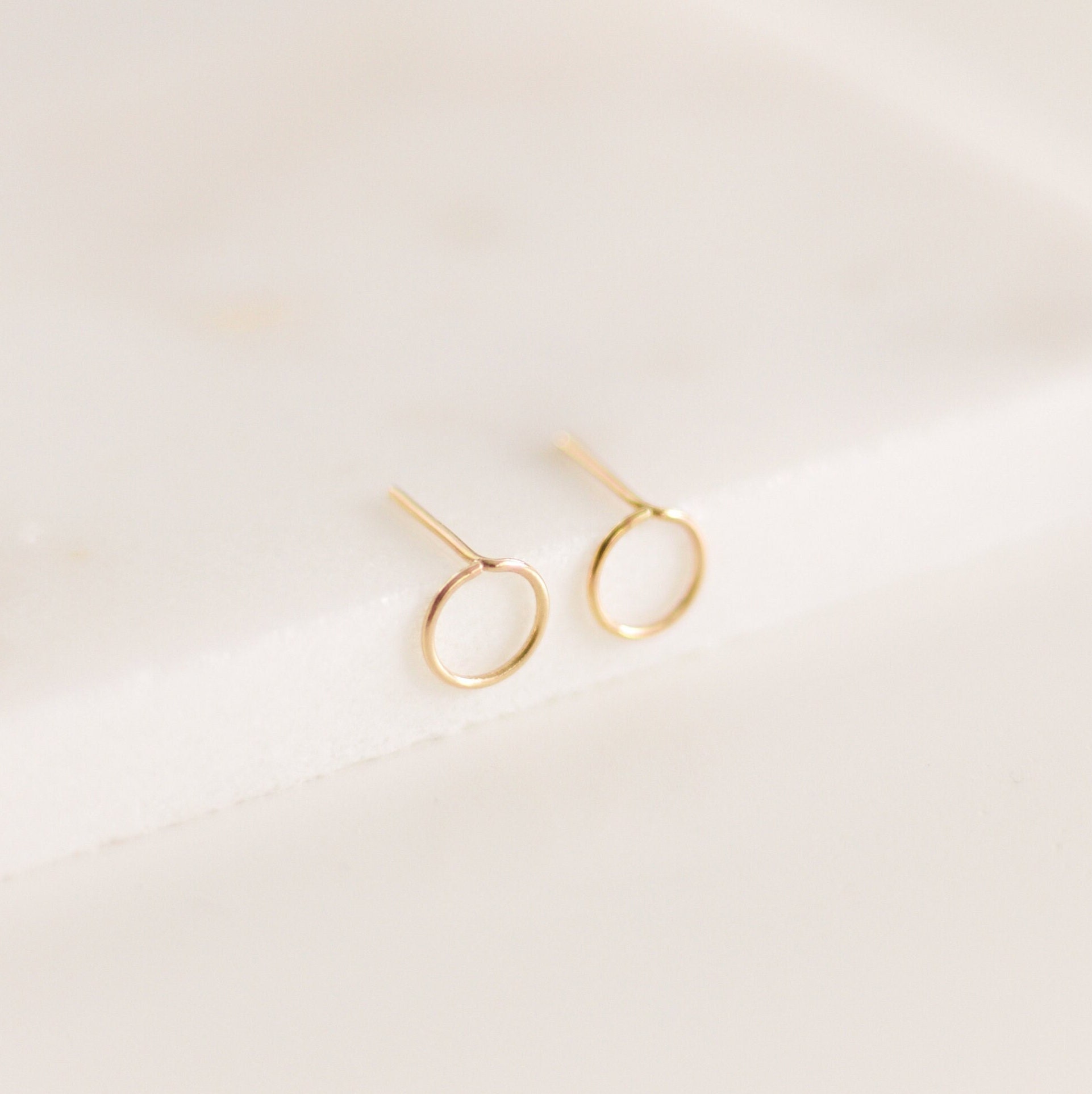 Large Circle Earrings 14k Gold or Sterling Silver Earrings - Etsy