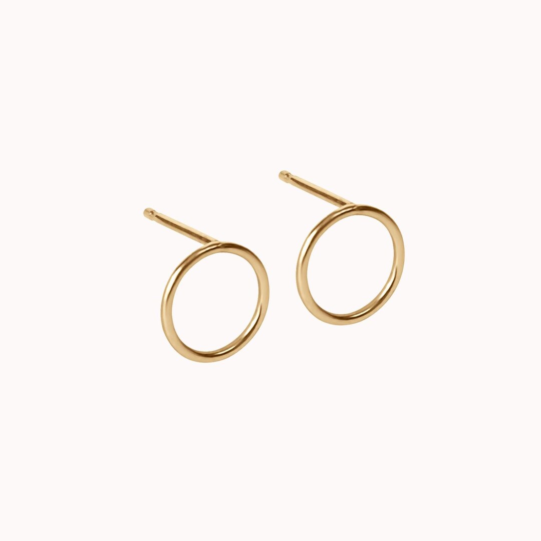 Large Circle Earrings • 14k Gold or Sterling Silver Earrings ...