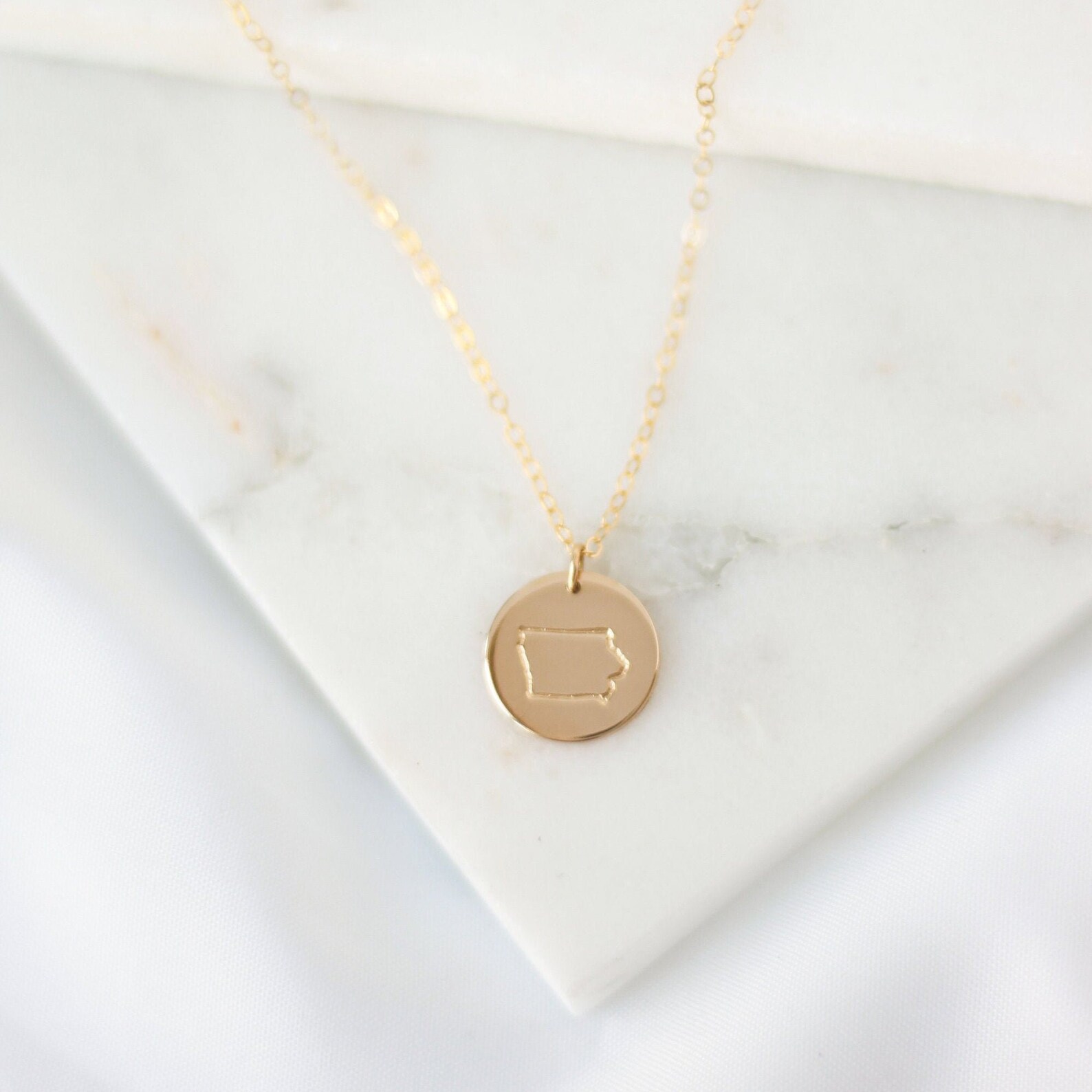 Iowa State Necklace 14k Gold Filled 14k Rose Gold Filled | Etsy