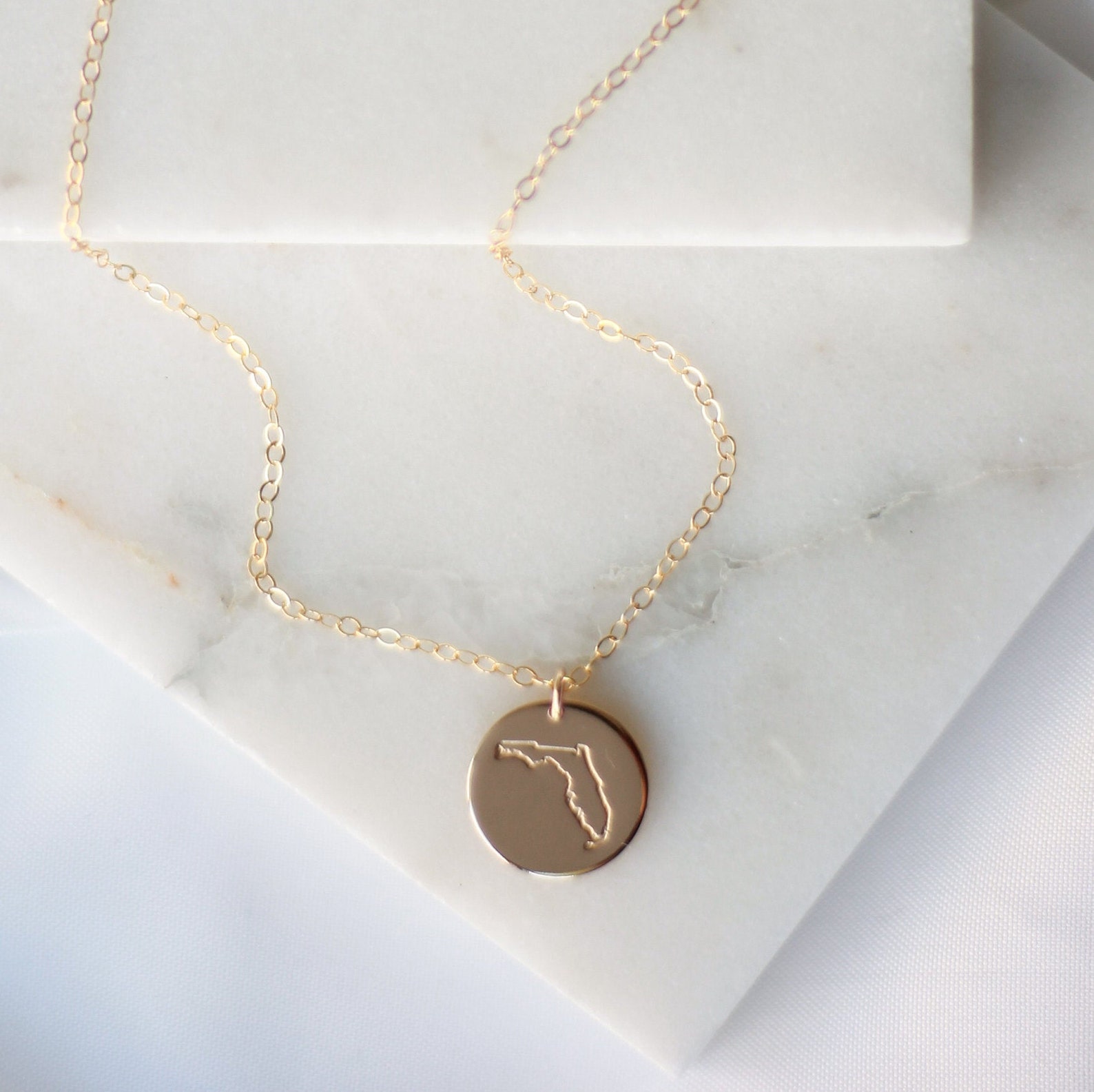 Florida State Necklace 14k Gold Filled 14k Rose Gold | Etsy
