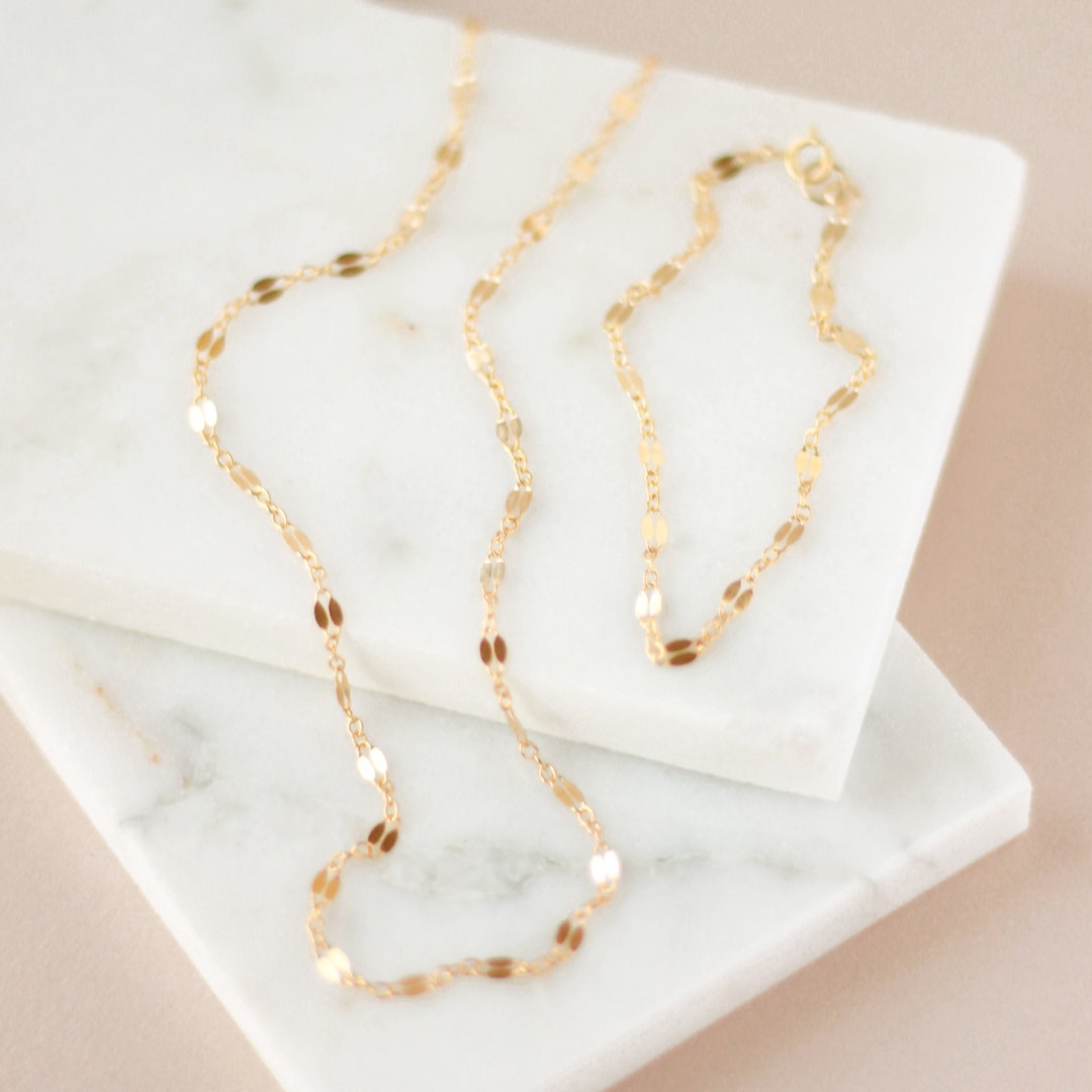 Lace Chain Necklace Gold, Silver, or Rose Gold Basic Chain Choker ...