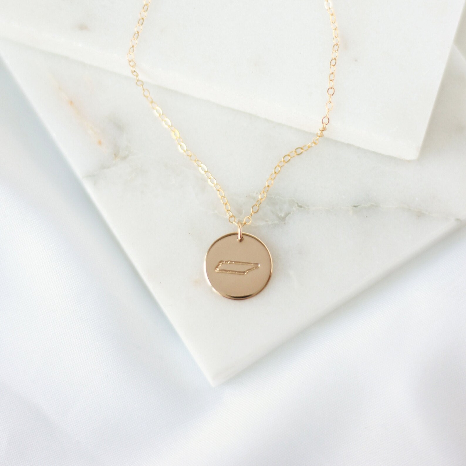 Tennessee State Necklace 14k Gold Filled 14k Rose Gold | Etsy