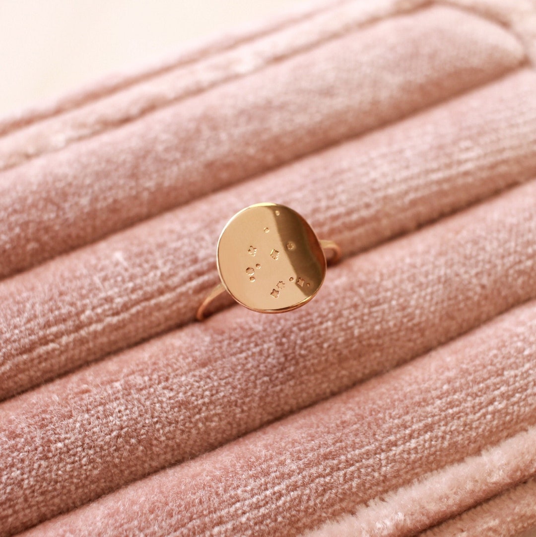 Gaia Zodiac Constellation Ring • Gold, Silver or Rose Gold - Celestial ...
