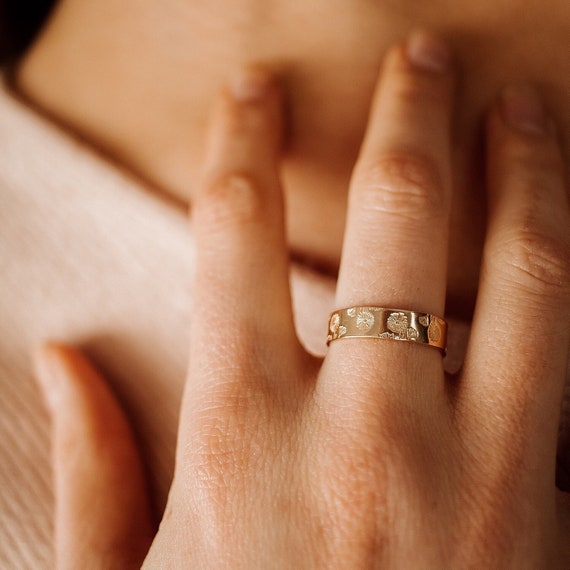 Birth flower ring etsy store