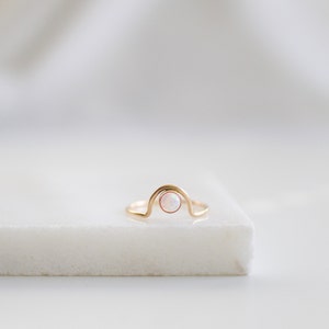 Opal Arch Ring October Birthstone Ring 14k Gold or Silver | Etsy