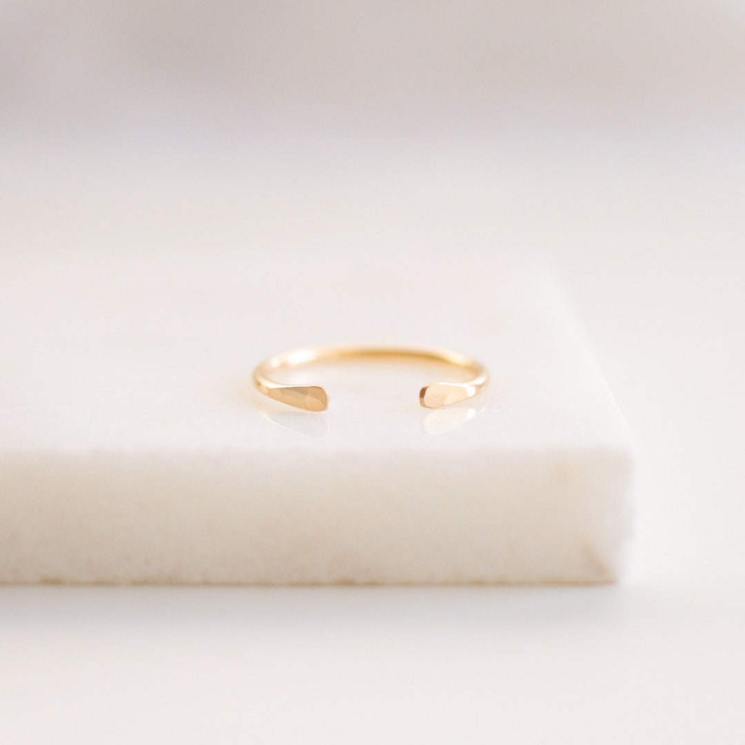 Travelers Cuff Ring • Gold, Silver, or Rose Gold - Stacking Ring - Open ...