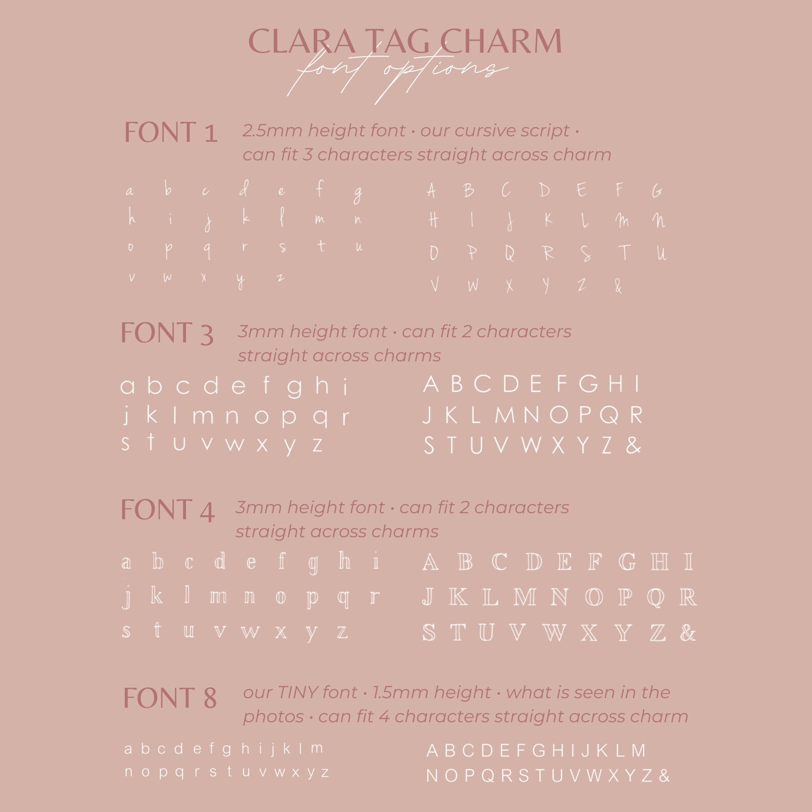 Clara Tag Charm • Add on Personalized Pendant - Floral, Initials ...